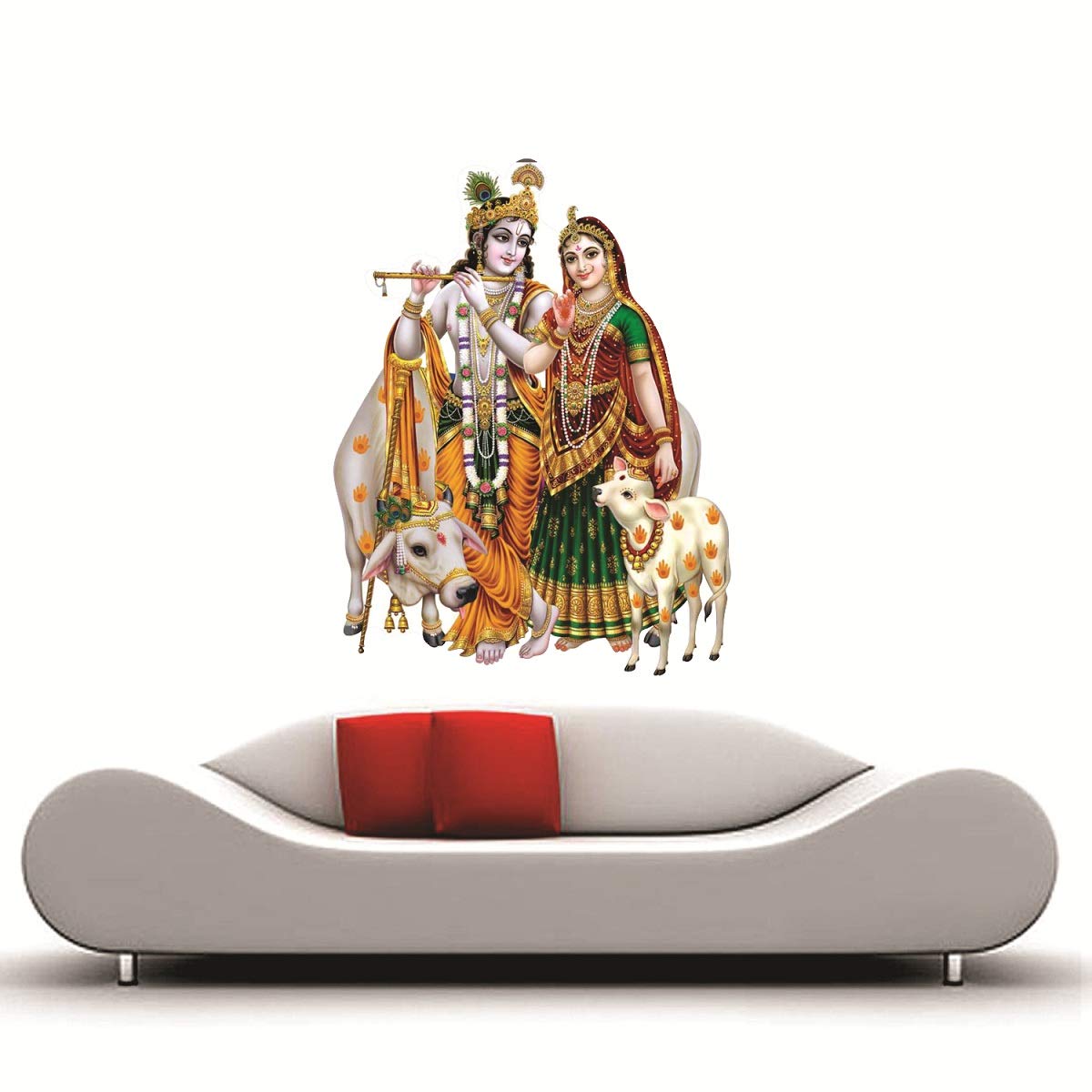 Sticker Studio Radha Krishna Wall Stickers for Living Room, Bedroom ...