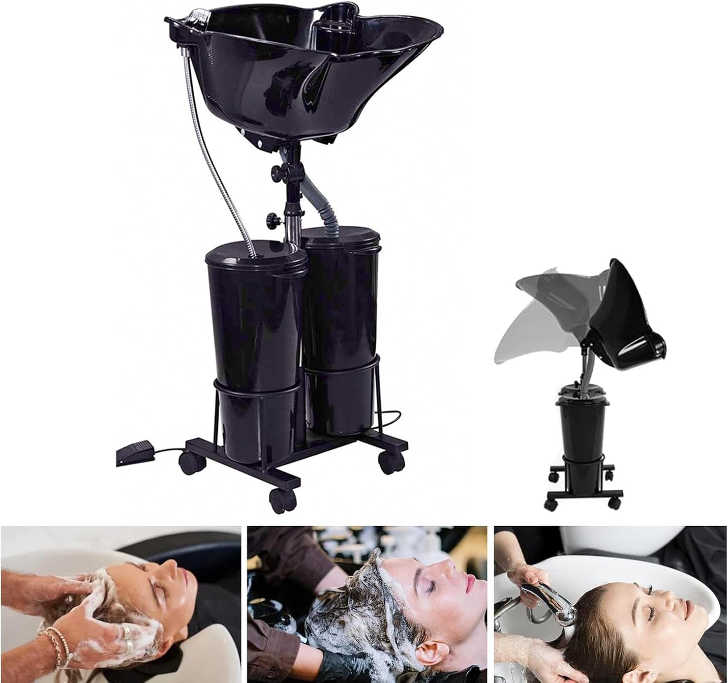 Lavabo mobile Bac à Shampoing Coiffure Portable unité de shampooing ...