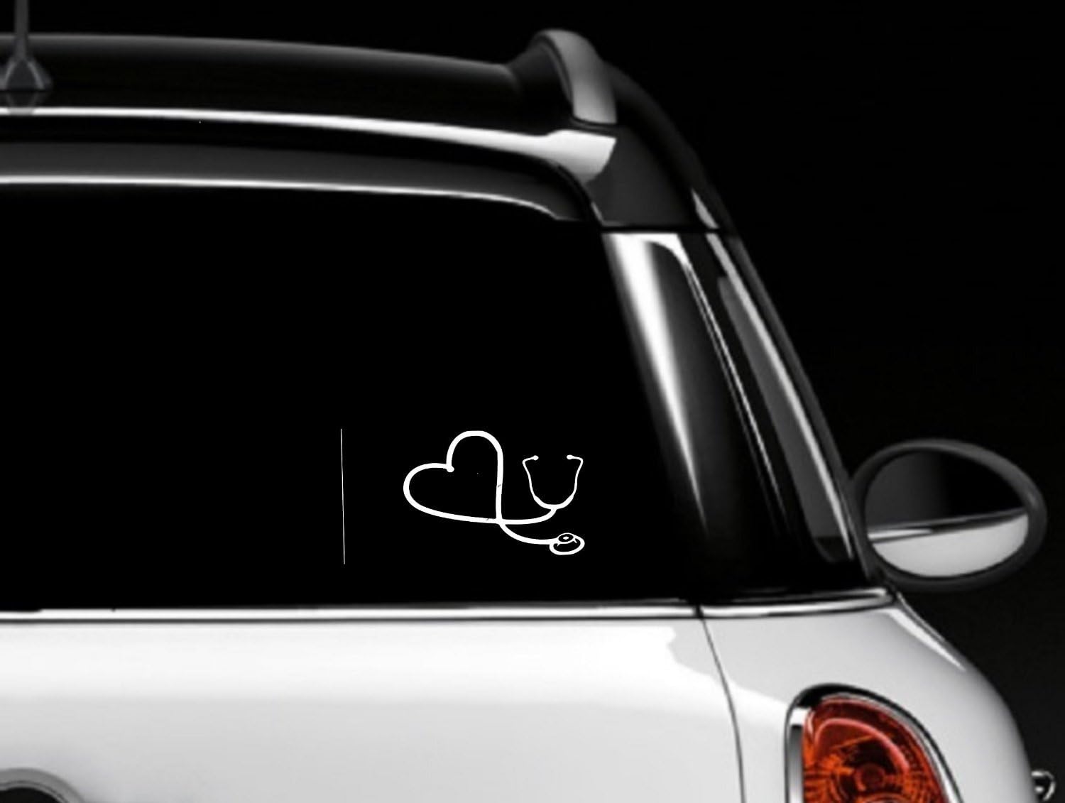 Amazon.com: White Heart Stethoscope Car Window Decal 6" White : Automotive