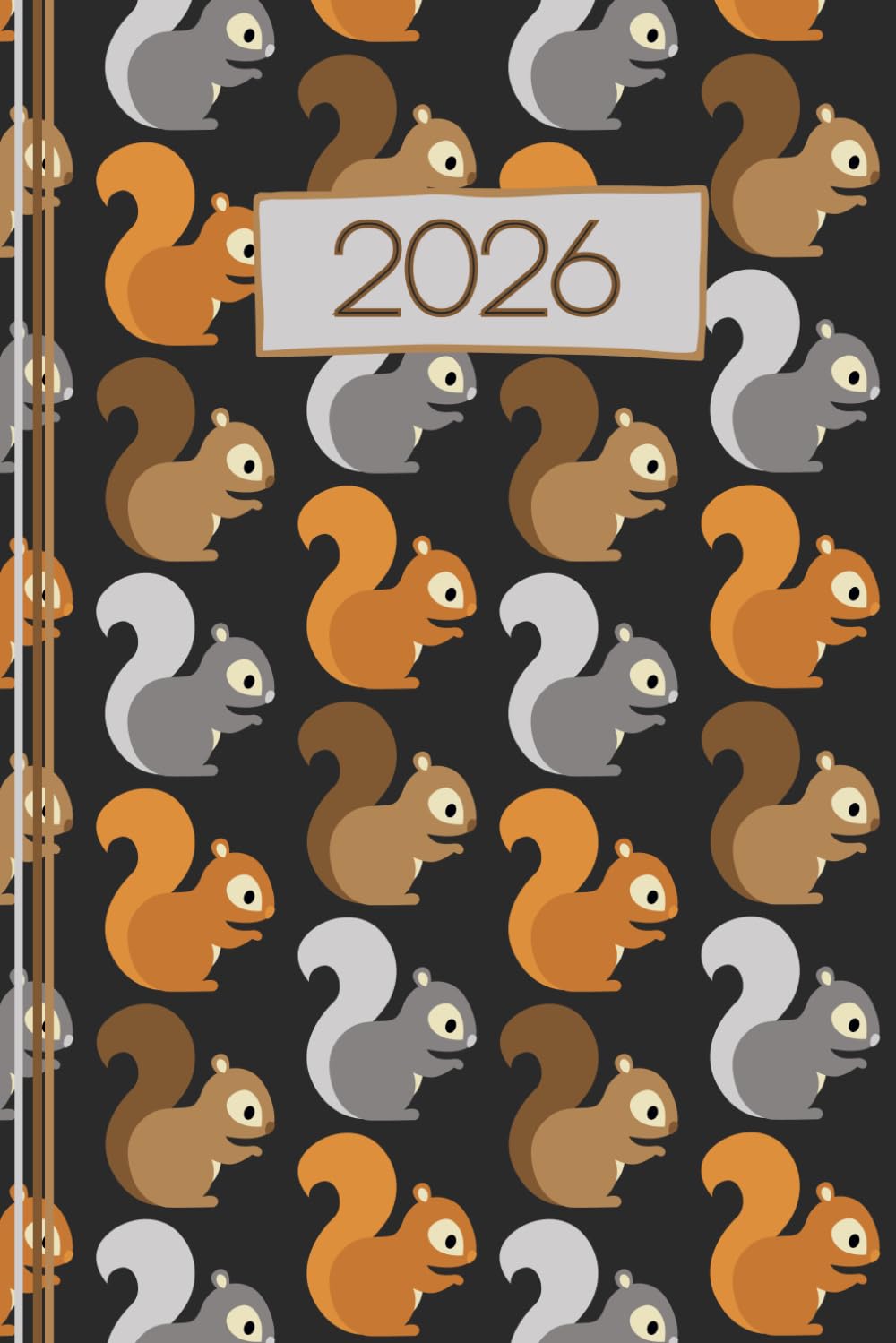 2026 Squirrel Diary: Week-to-View Daily Planner & Journal – Dark Grey ...
