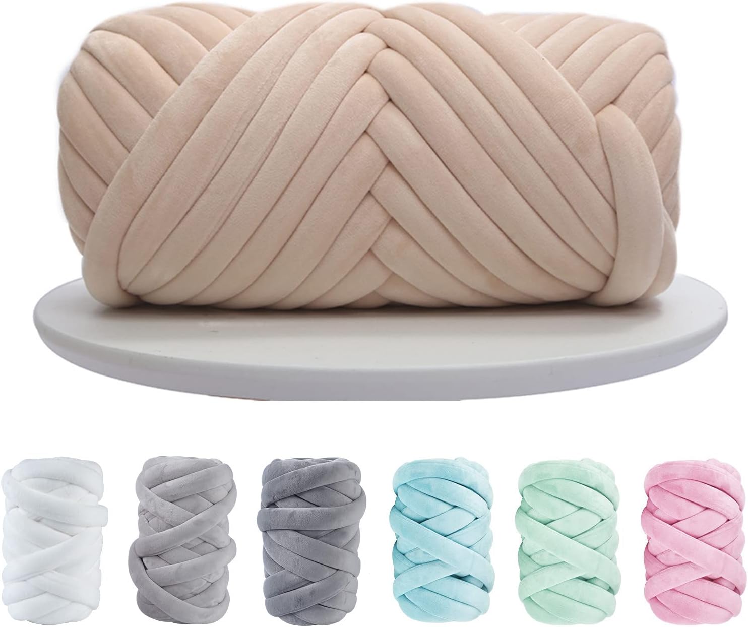 Amazon | UDORIC チャンキーニット 毛糸 極太毛糸 ふわふわ編み糸 フランネル素材 25～30mm 太い芯糸 毛布 肩掛け 寝具 ペットハウス ひざ掛け DIY手編みロープ 帽子 ...