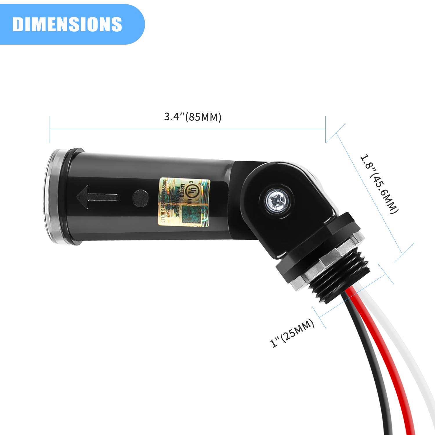 4 Pack Photocell Sensor Switch, UL Listed Outdoor Conduit Lighting ...
