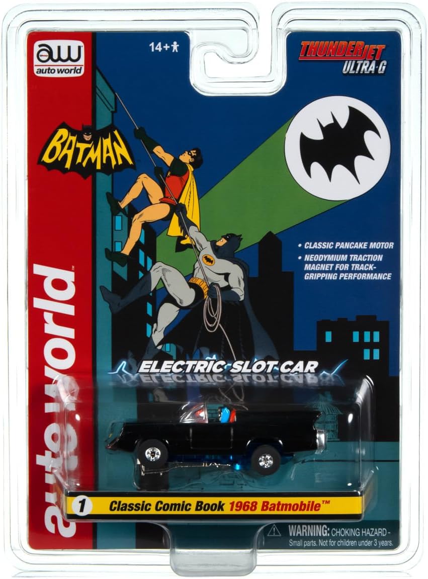 Amazon.com: Auto World Thunderjet Comic Book 1968 Batmobile (Black) HO ...