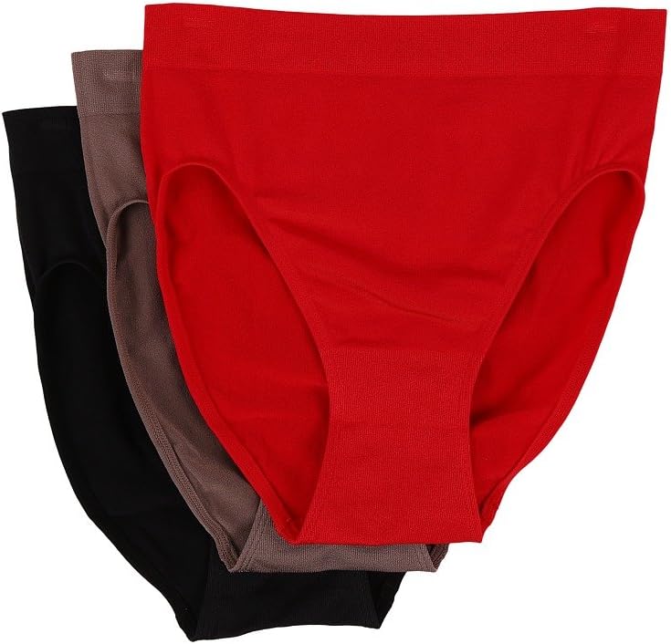 Wacoal B-Smooth Hi-Cut Brief 3-Pack XL, Red/Black/Beige at Amazon Women ...
