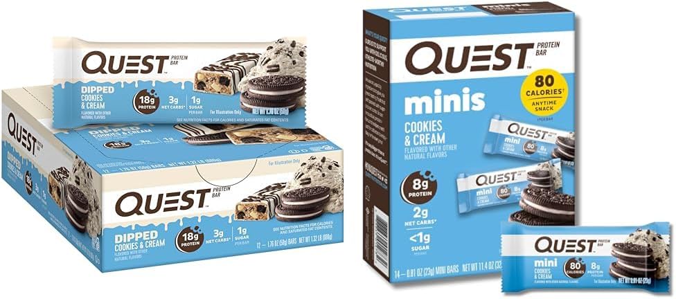 Amazon.com: Quest Dipped Cookies & Cream and Mini Cookies & Cream ...