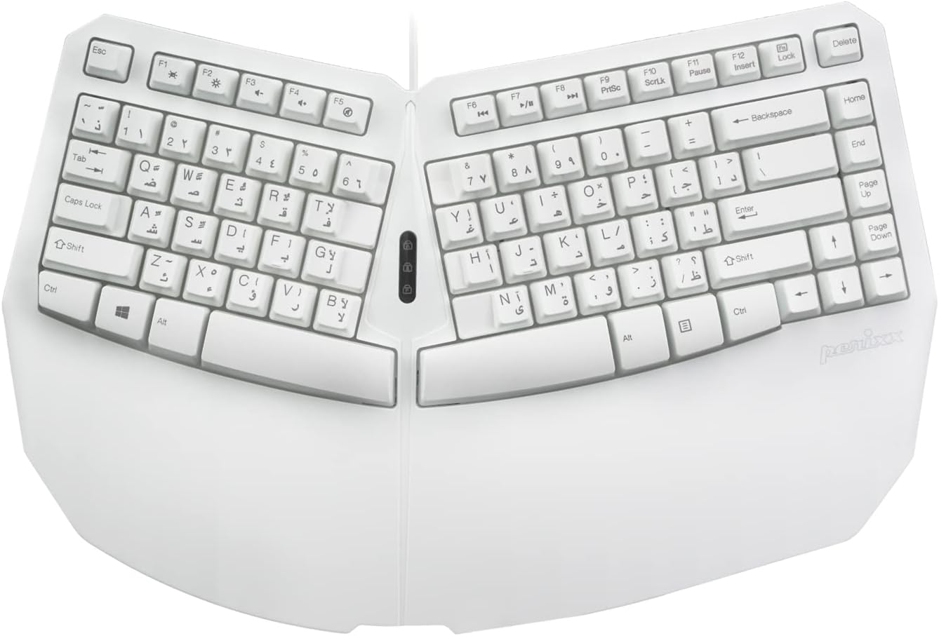 Perixx PERIBOARD-413W AR, Wired USB Ergonomic Compact Split Keyboard ...