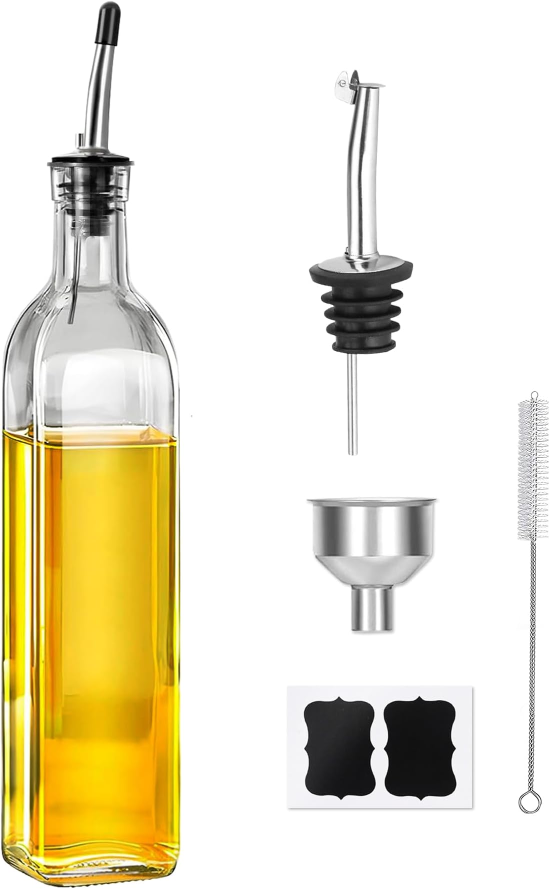 Amazon.com: Tablecraft Home Glass Syrup Bottle with Vented Stainless ...