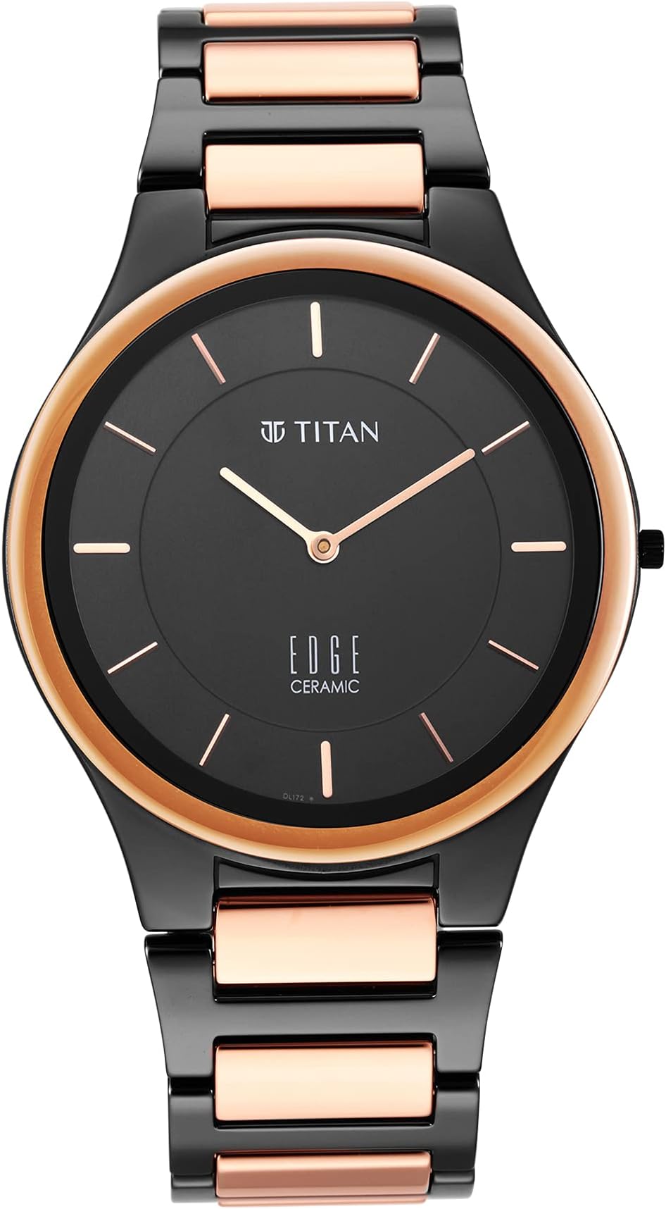 Titan Edge Squircle Black Dial Analog Ceramic Strap Watch for Men ...