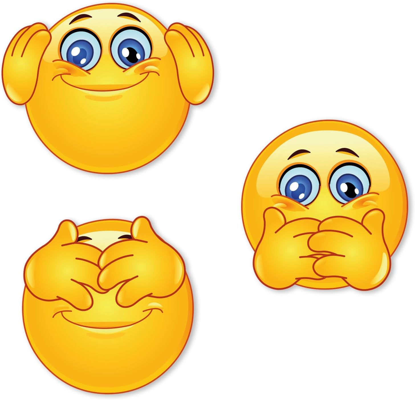 easydruck24de 4er Set Smiley-Aufkleber Wimpern I kfz_289 I rund Ø 5 cm ...