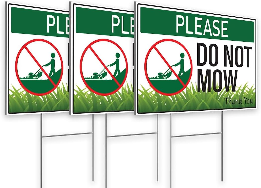 Amazon.com : 8x12 Inch Do Not Mow Sign with Stake - Corrugated Plastic ...