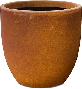Amazon.com : Kante 10" D Concrete Rust Planters Iron Oxide Finish ...