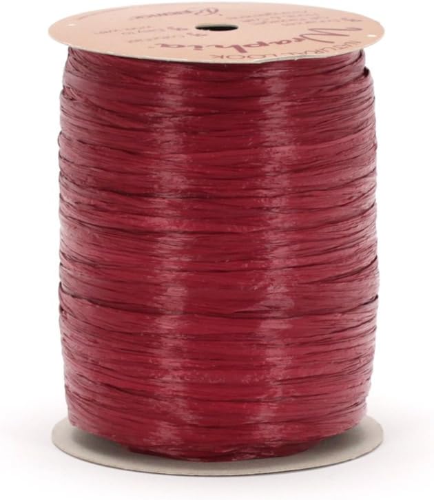 Amazon.com: Berwick Offray 1/4'' Wide Matte Raffia Ribbon, Wine Red ...