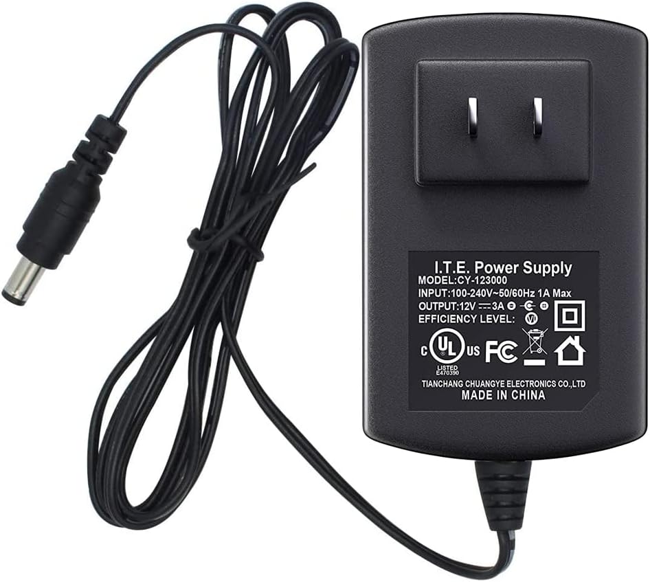 Amazon.com: AC to DC 12V 3A Power Supply Adapter 5.5mm x 2.1mm for CCTV ...