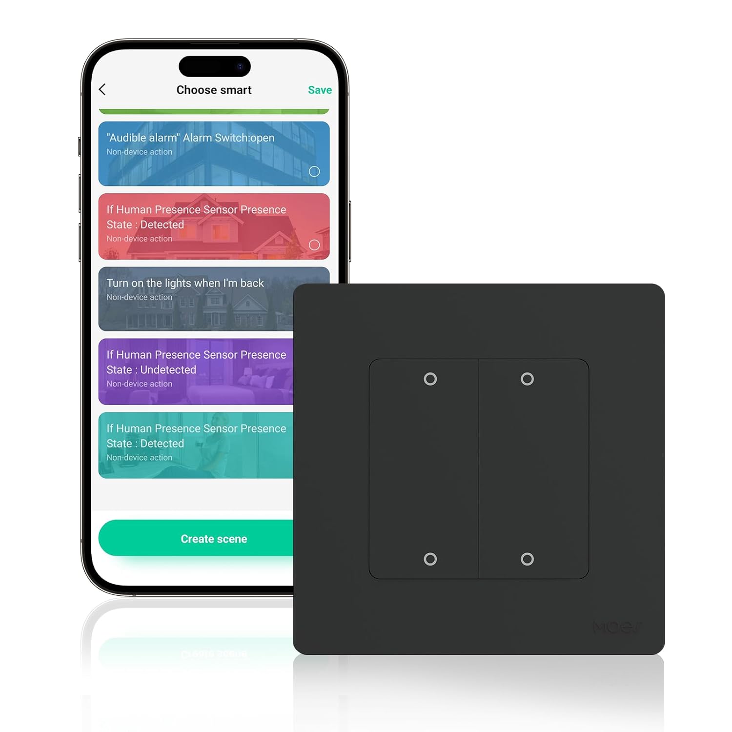 MOES 4 Gang ZigBee Wireless 12 Scene Switch Mechanical Push Button ...
