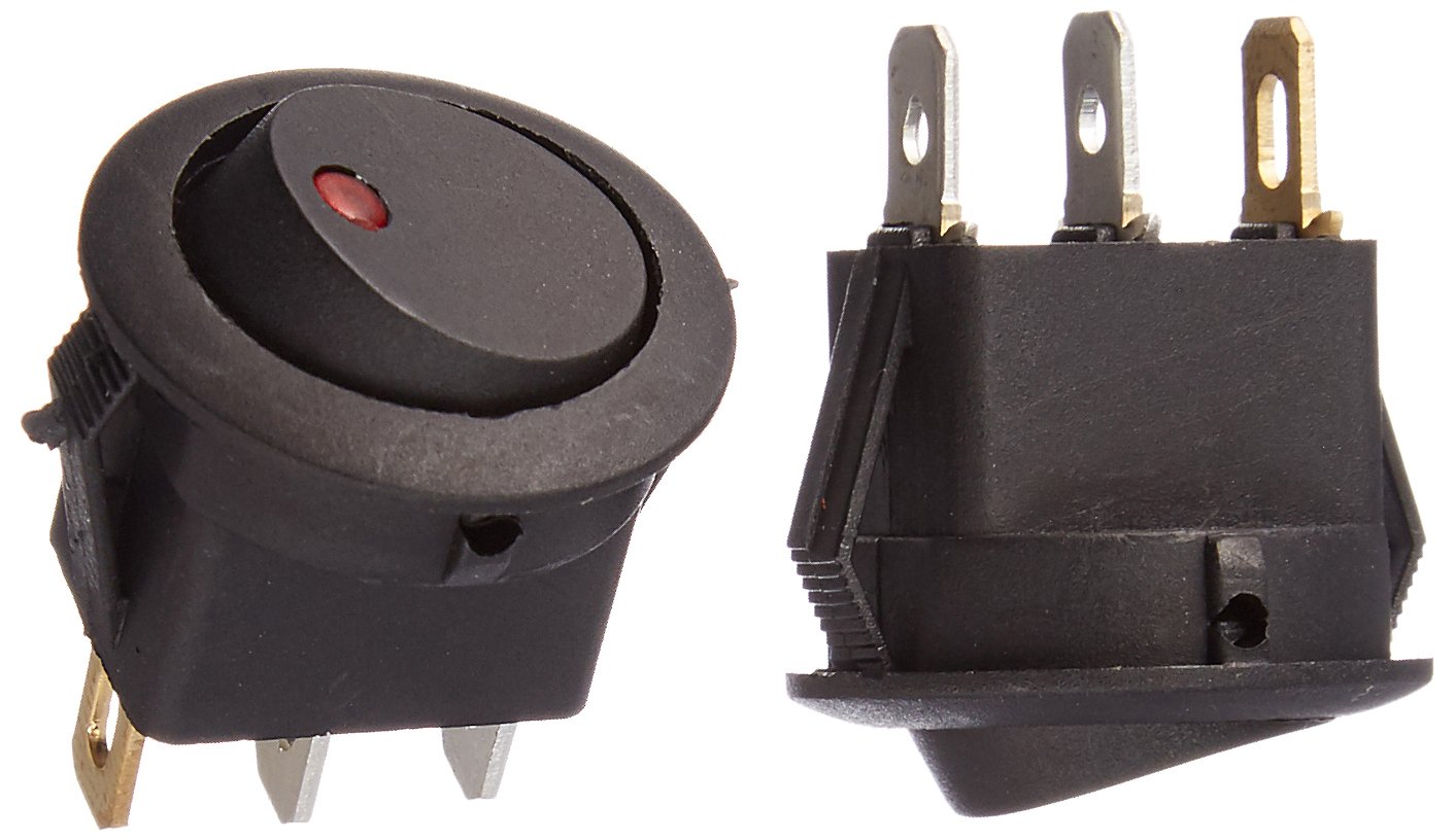 Install Bay Round Rocker Switch with Red Led No Leads 5 Bag- IBRRSR ...
