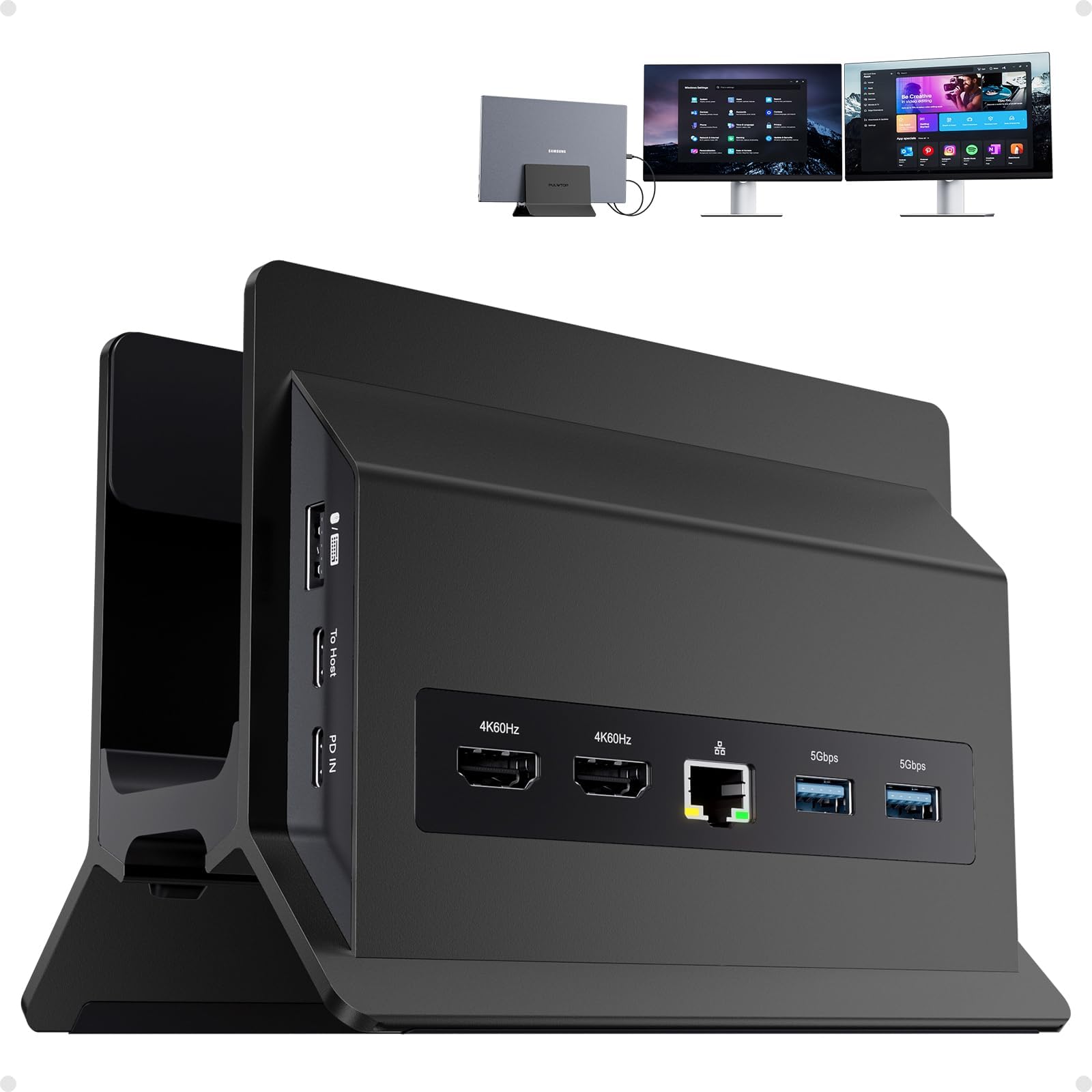 Amazon.com: PULWTOP USB C Laptop Docking Station Dual Monitor, 11 in 1 ...