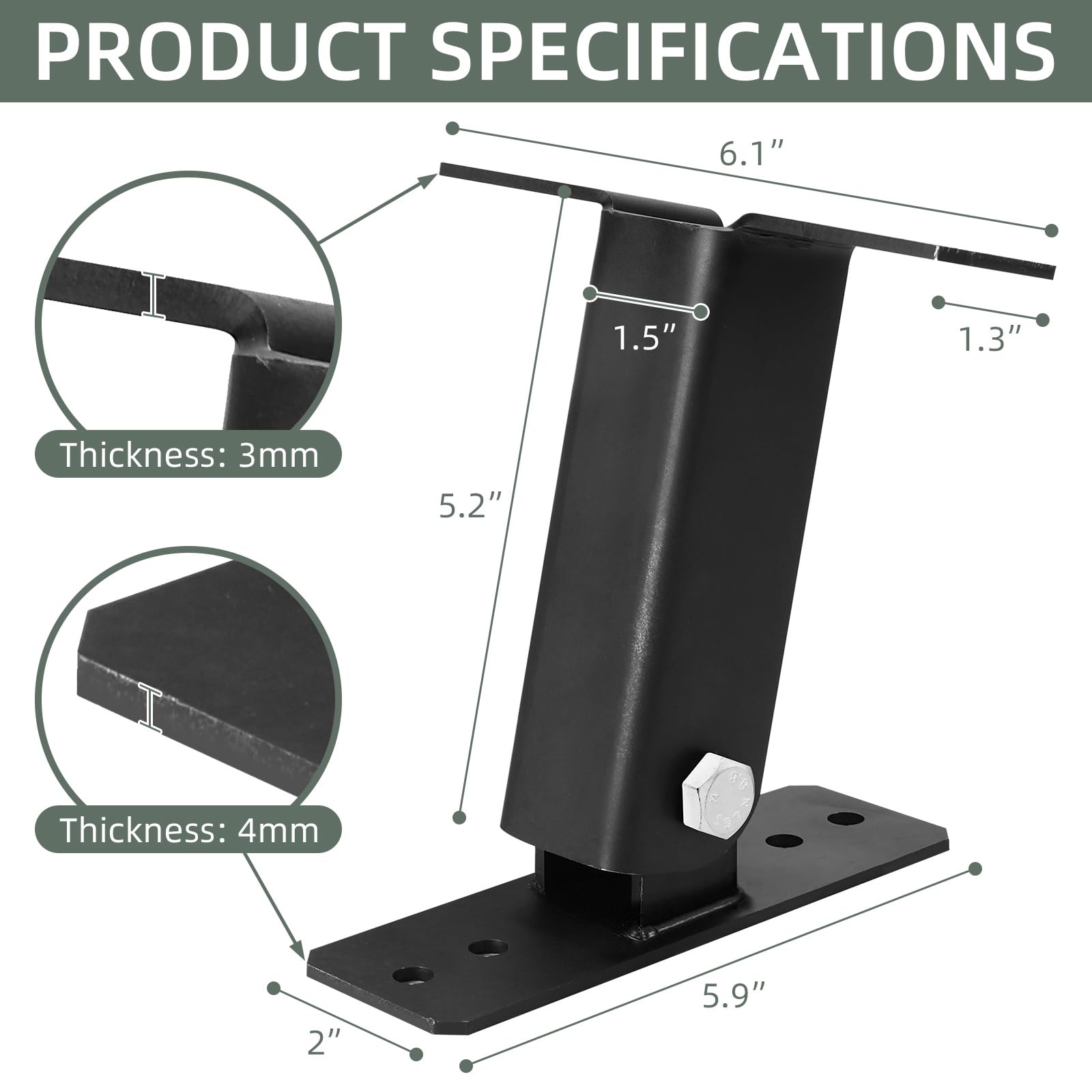 Snapklik.com : t 3PCS Roof Riser Brackets, Heavy Duty Roof Riser Beam ...