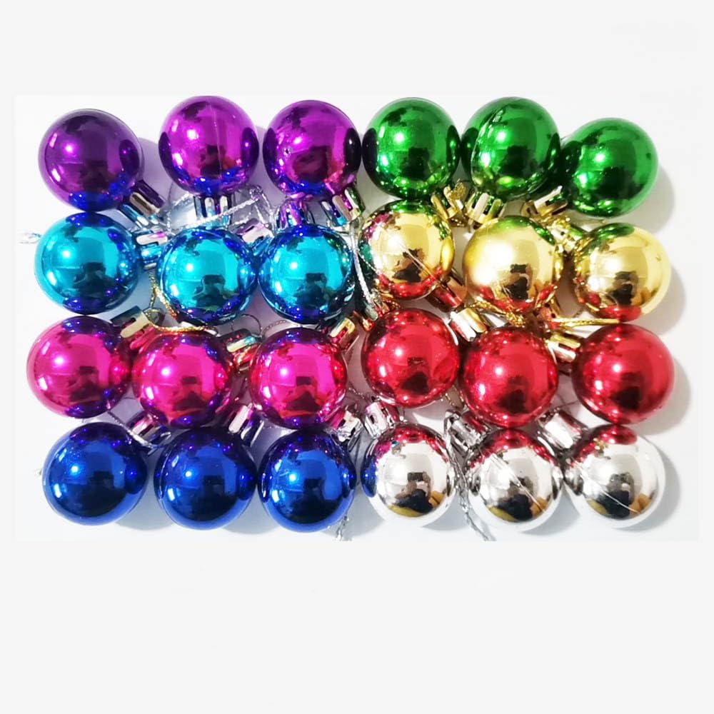 Amazon.com: 48 Pack Small Christmas Ball Ornaments, Multicolor Glitter ...