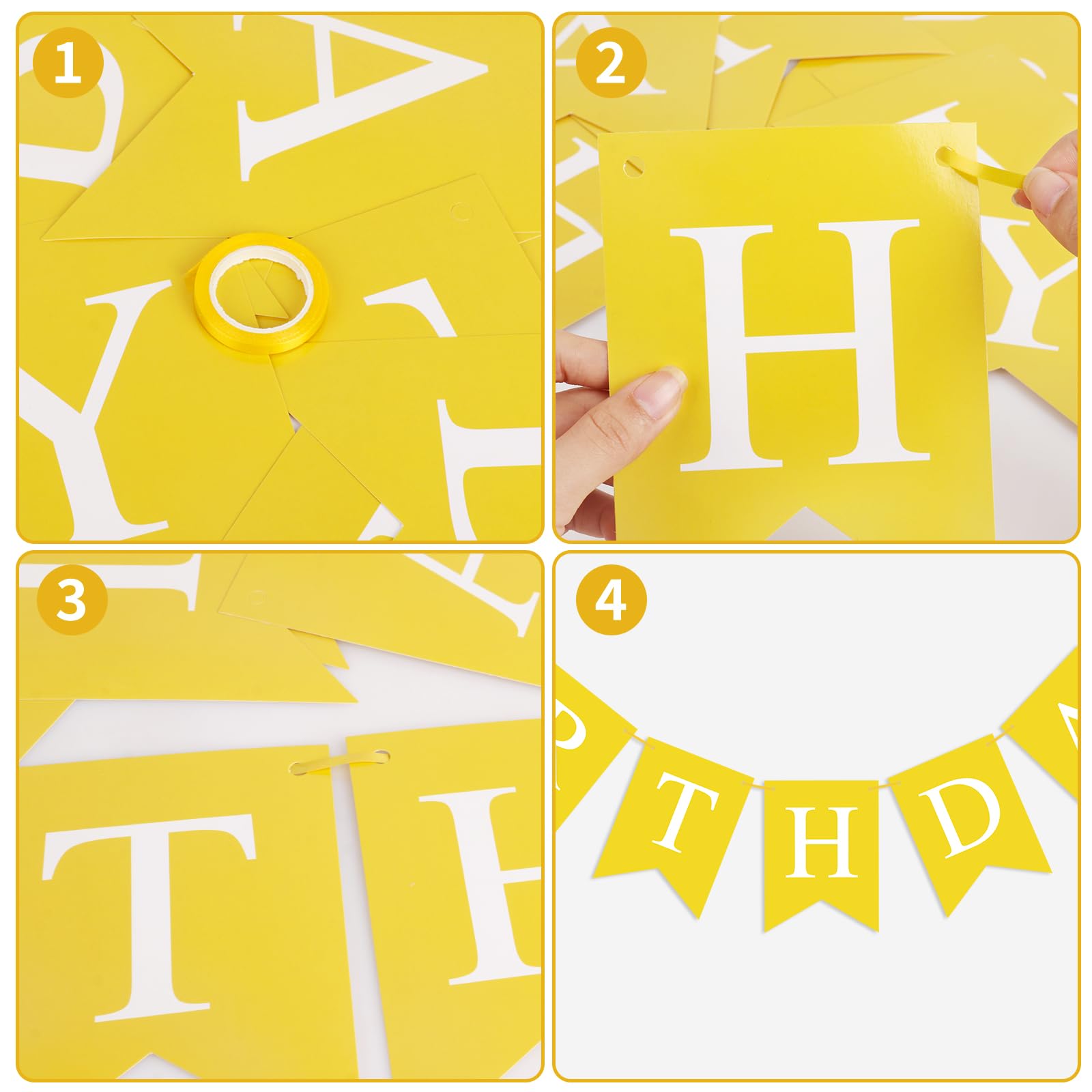 Snapklik.com : Yellow Birthday Banner Sign Happy Birthday Bunting ...