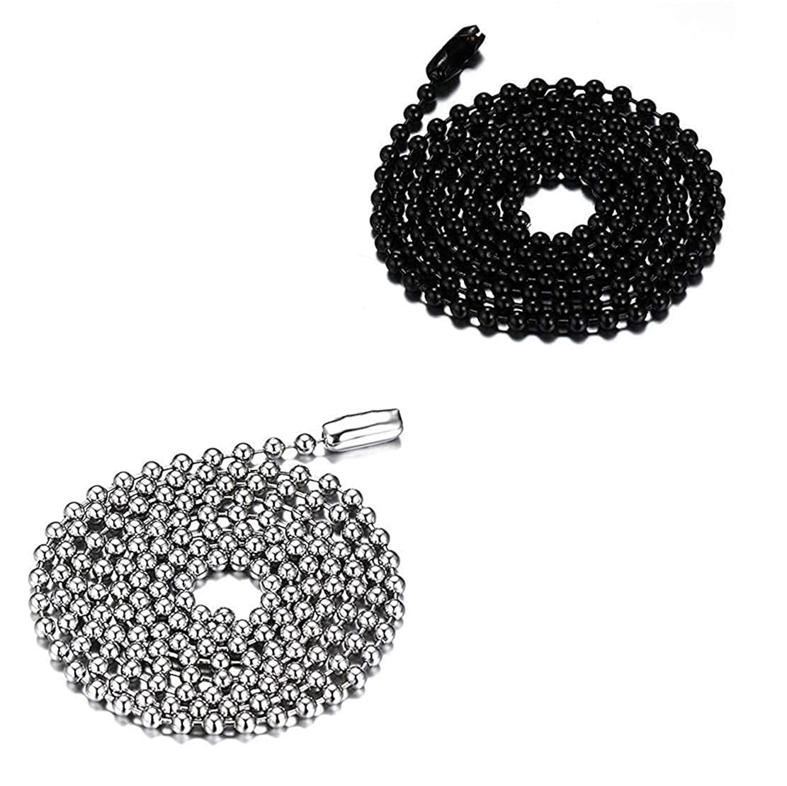 Buy Stainless Steel Silver Black Boys Men Gents Chain Ball Chain 24 ...