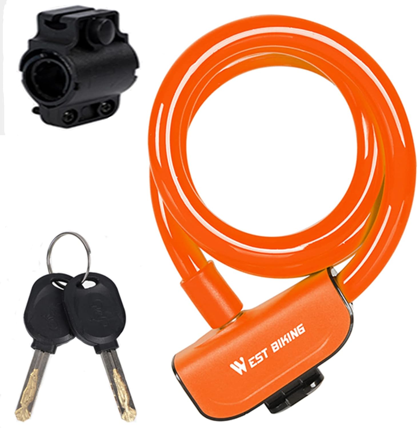 Amazon.com: Bike Lock, Bike Lock Cable Lock Coil Security Key Bike ...