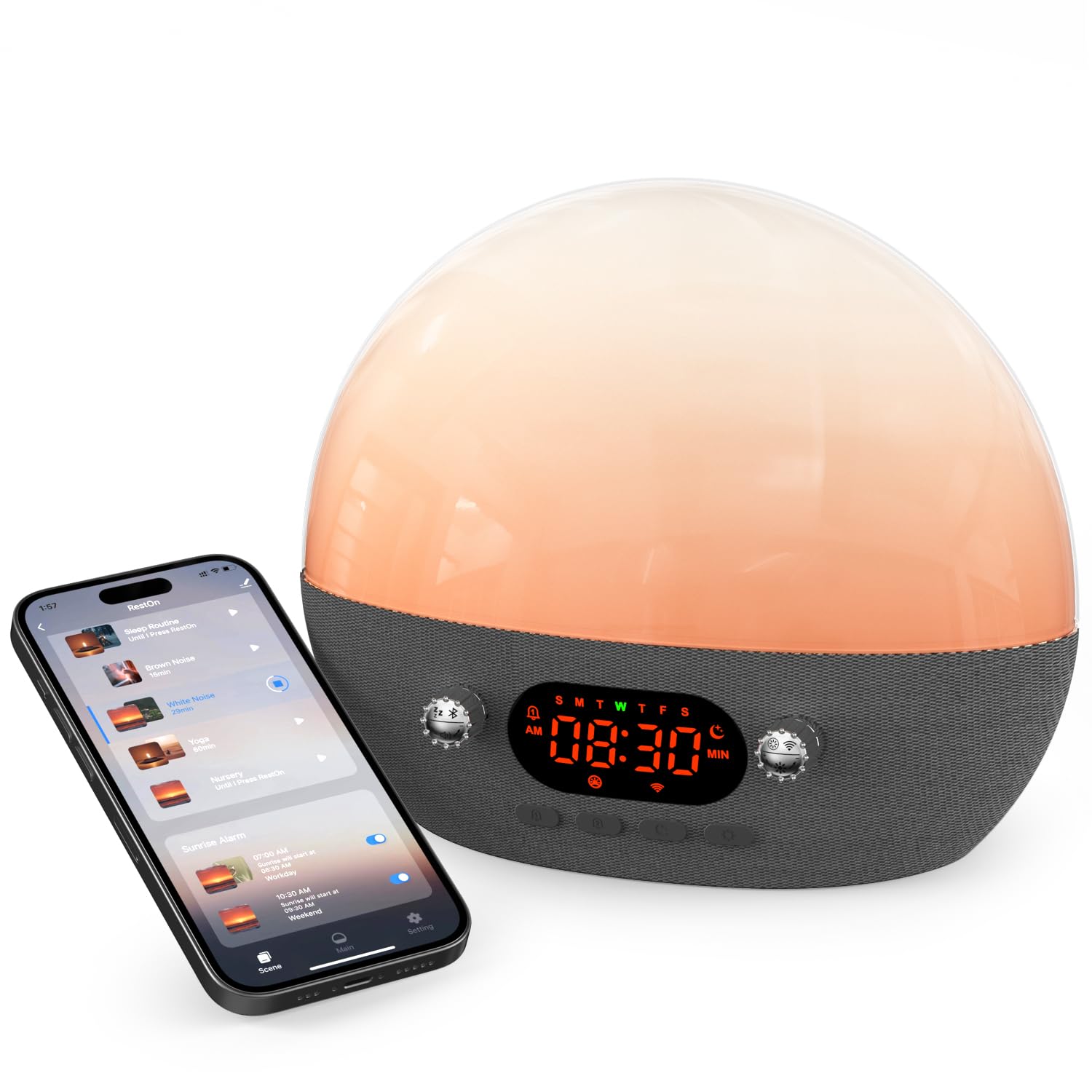 Kids Alexa Dekala RestOnn Sunrise Alarm Clock With Sunset Sounds ...