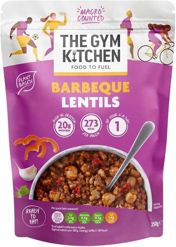 The Gym Kitchen Barbeque Lentils, Protein-Packed Vegan Meal, Quick ...