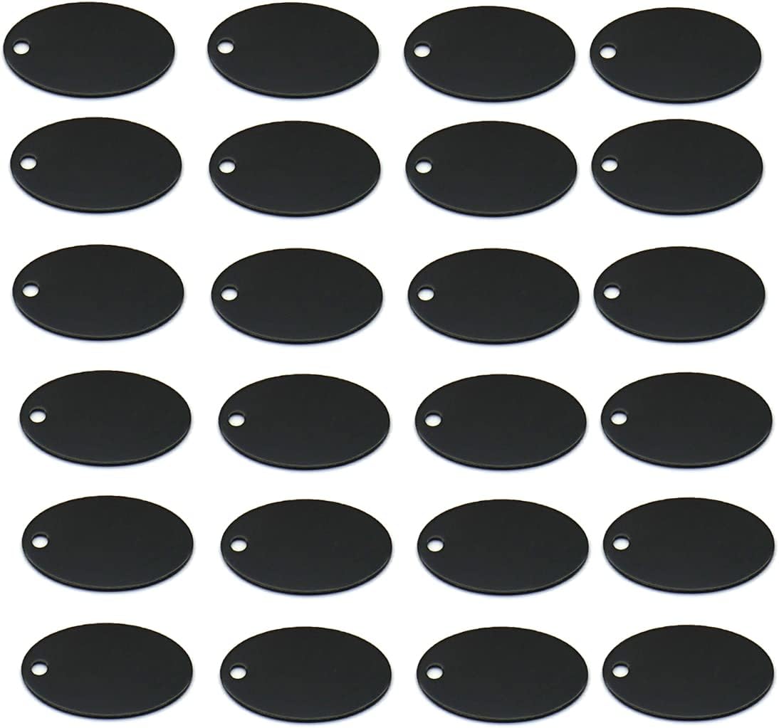 Amazon.com: 24 Pack Anodized Aluminum Blank Tags Oval Shape Dog ID Tags ...