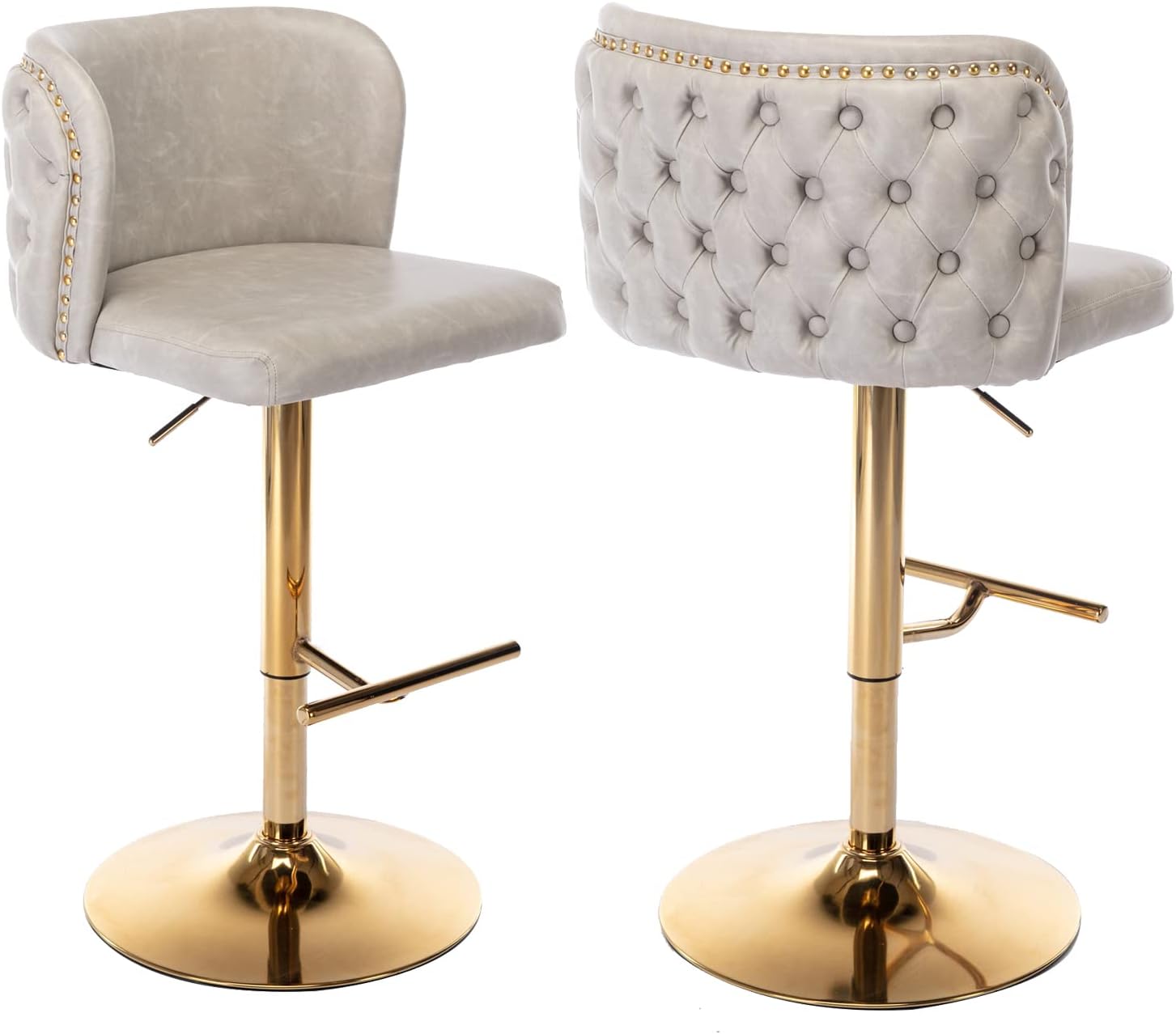 Amazon.com: Betoko PU Swivel Counter Height Stools Set of 2 Faux ...