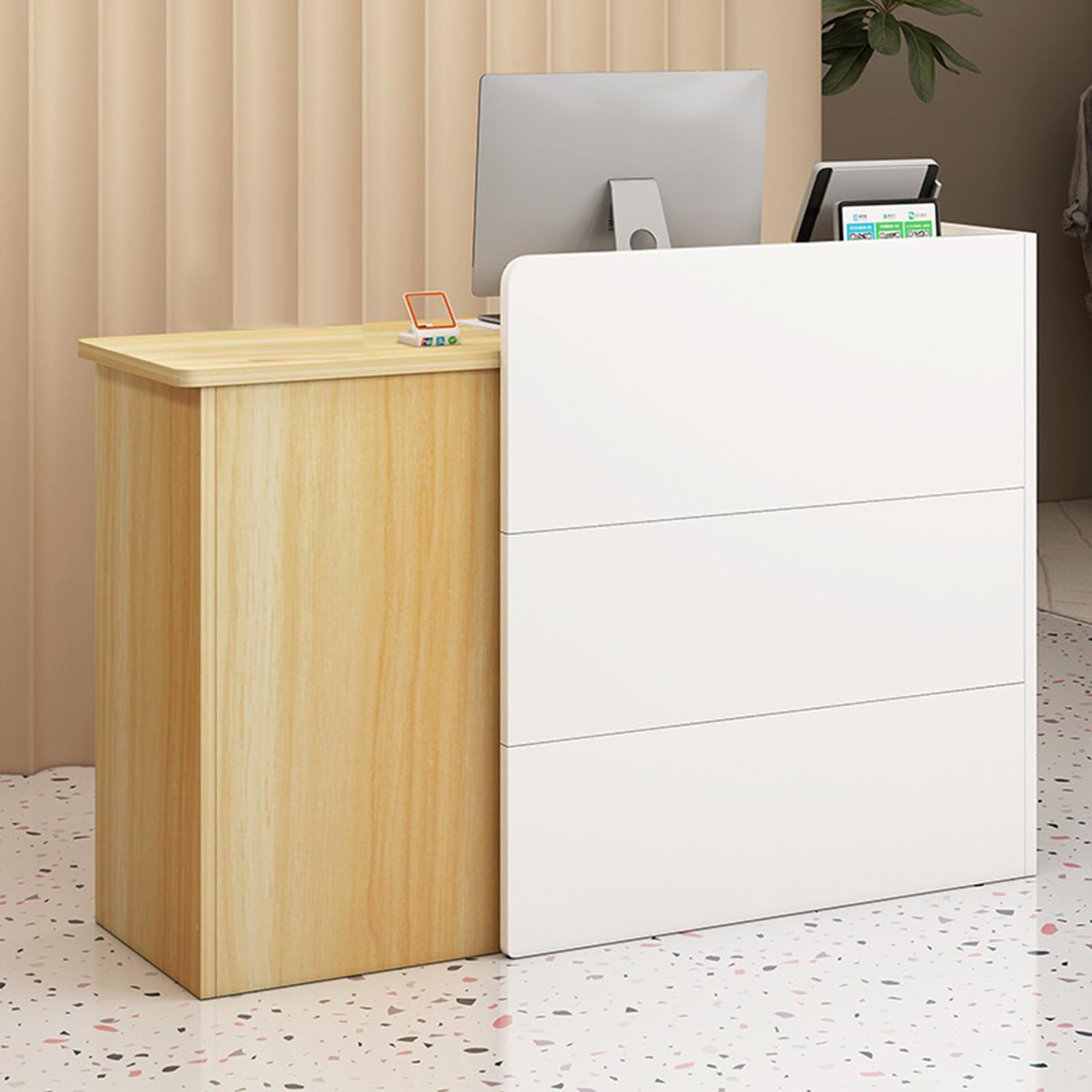 Amazon.com: L-Shap Cashier Reception Desk, Small Retail Checkout ...