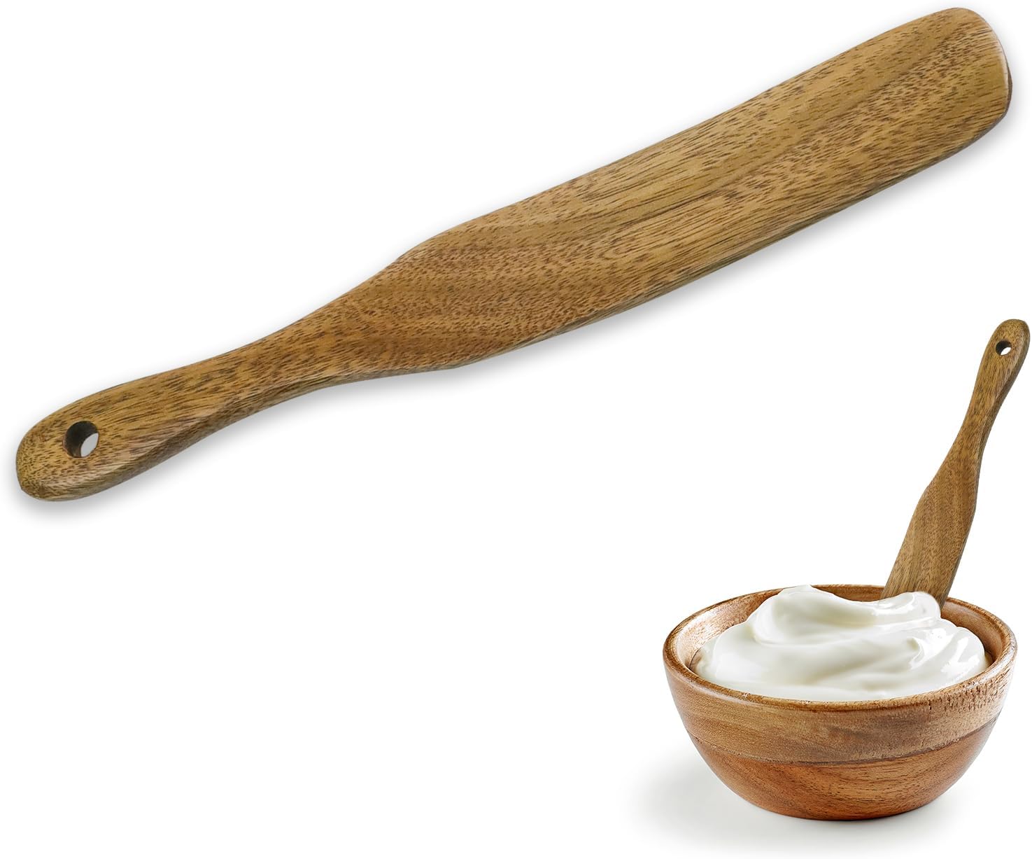 DAJISI Skinny Wooden Spurtle for Sourdough Starter Wood Skinny Spurtle ...