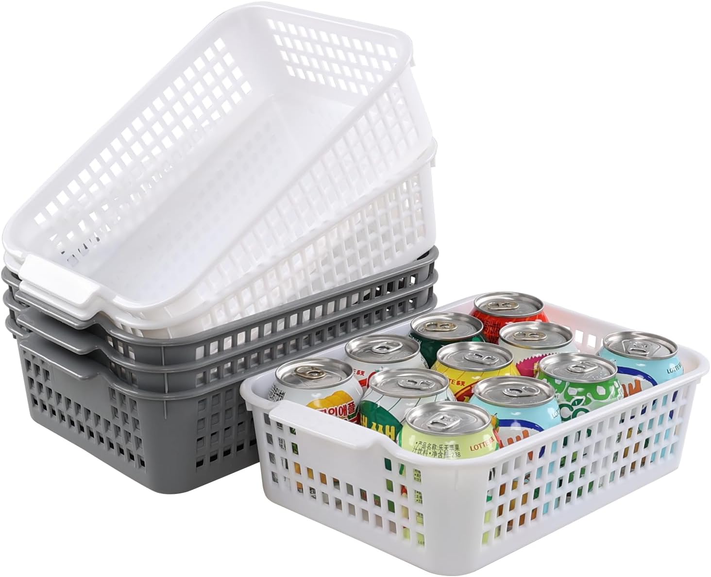 Amazon.com: Yubine 6 Pack Plastic Storage Basket Tray, Small Desktop ...