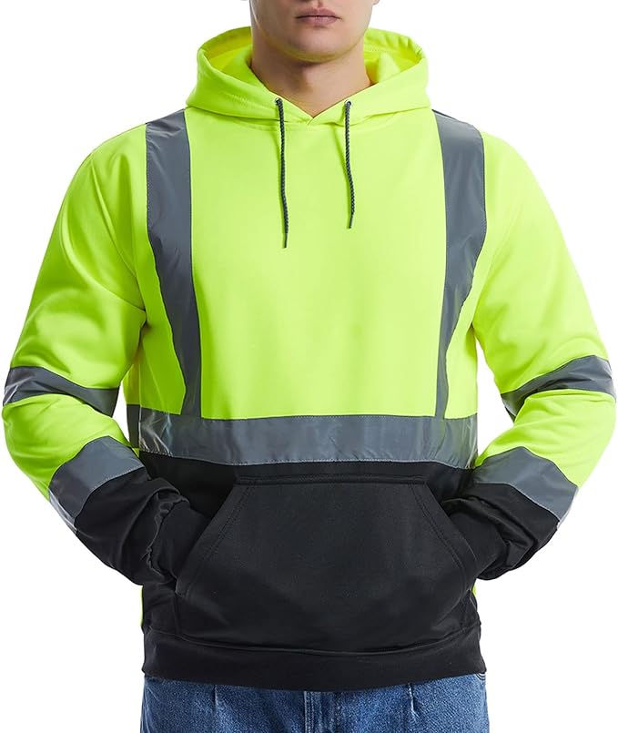 SKSAFETY High Visibility Reflective Hoodies for Men, Class 3 Safety ...