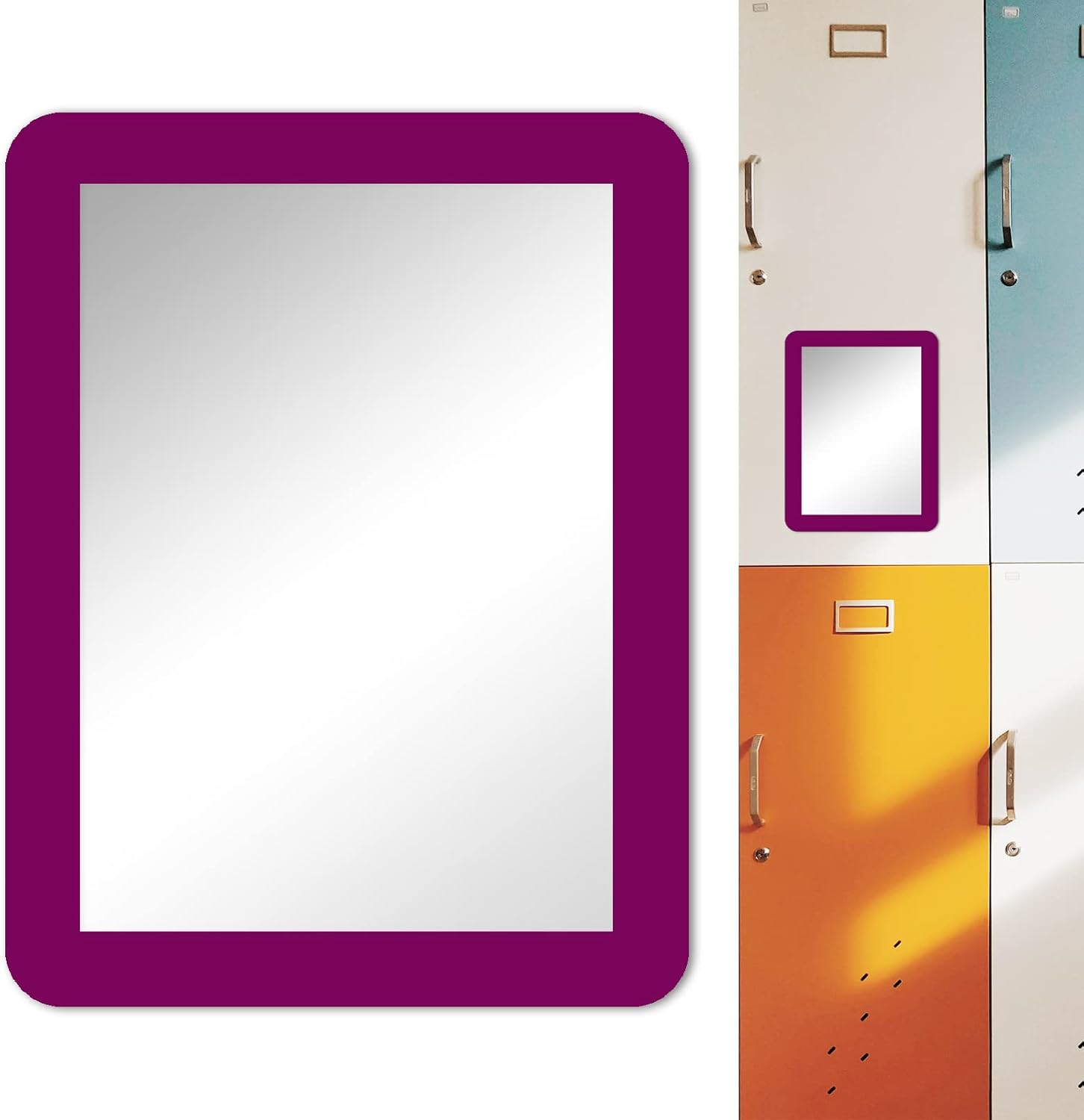 5 x 7 Inch Magnetic Locker Mirror for School Locker, Bathroom ...