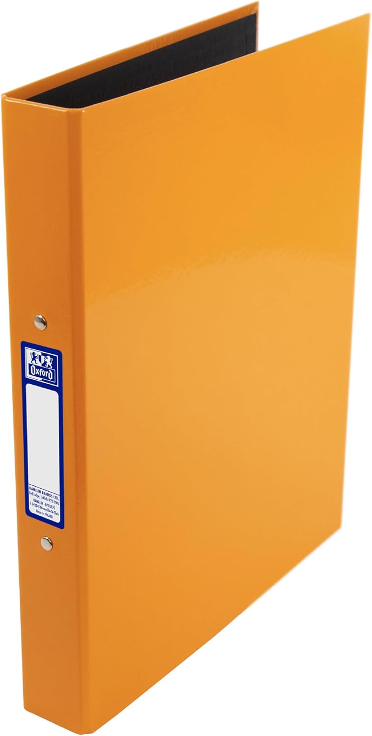 Oxford Premium A4 Ring Binder, Orange Single Folder, 25mm Capacity ...