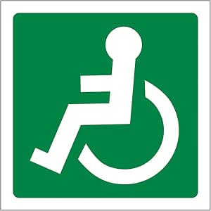 V Safety Wheel Chair Logo Facing Left 100 x 100 mm - 3mm Aluminium ...