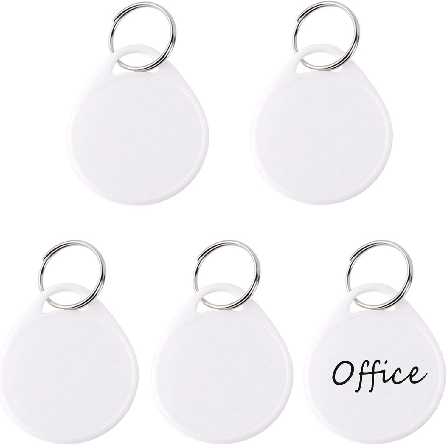 Amazon.com : Uniclife Round Plastic Key Tags with Split Ring, White ...