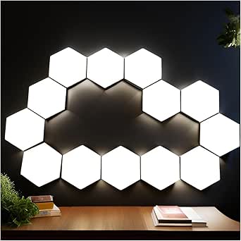 Etigood 12 Pack Hexagon LED Lights, Touch Sensitive Hexagon Wall Light ...