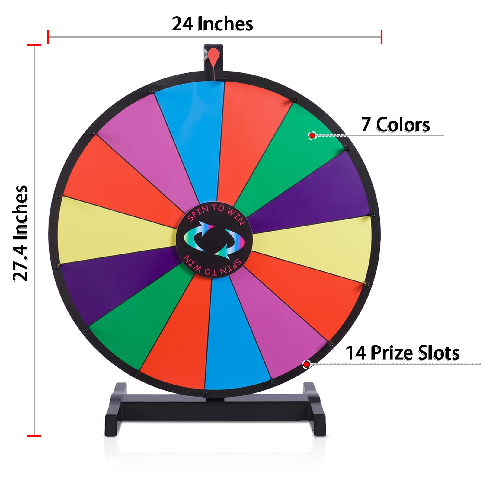 Hooomyai 24 Inch Tabletop Spinning Wheel with 14 Slots Durable Base ...