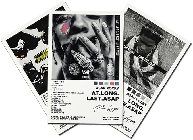 Amazon.com: NATJUN ASAP Rocky Canva Poster Set Long. Live. ASAP At ...