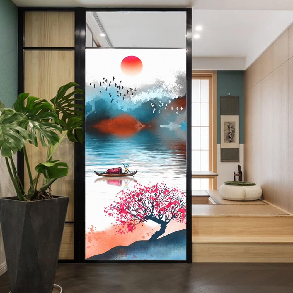 Amazon.com: Lumanduo Decorative Ancient Landscape Painting Window ...