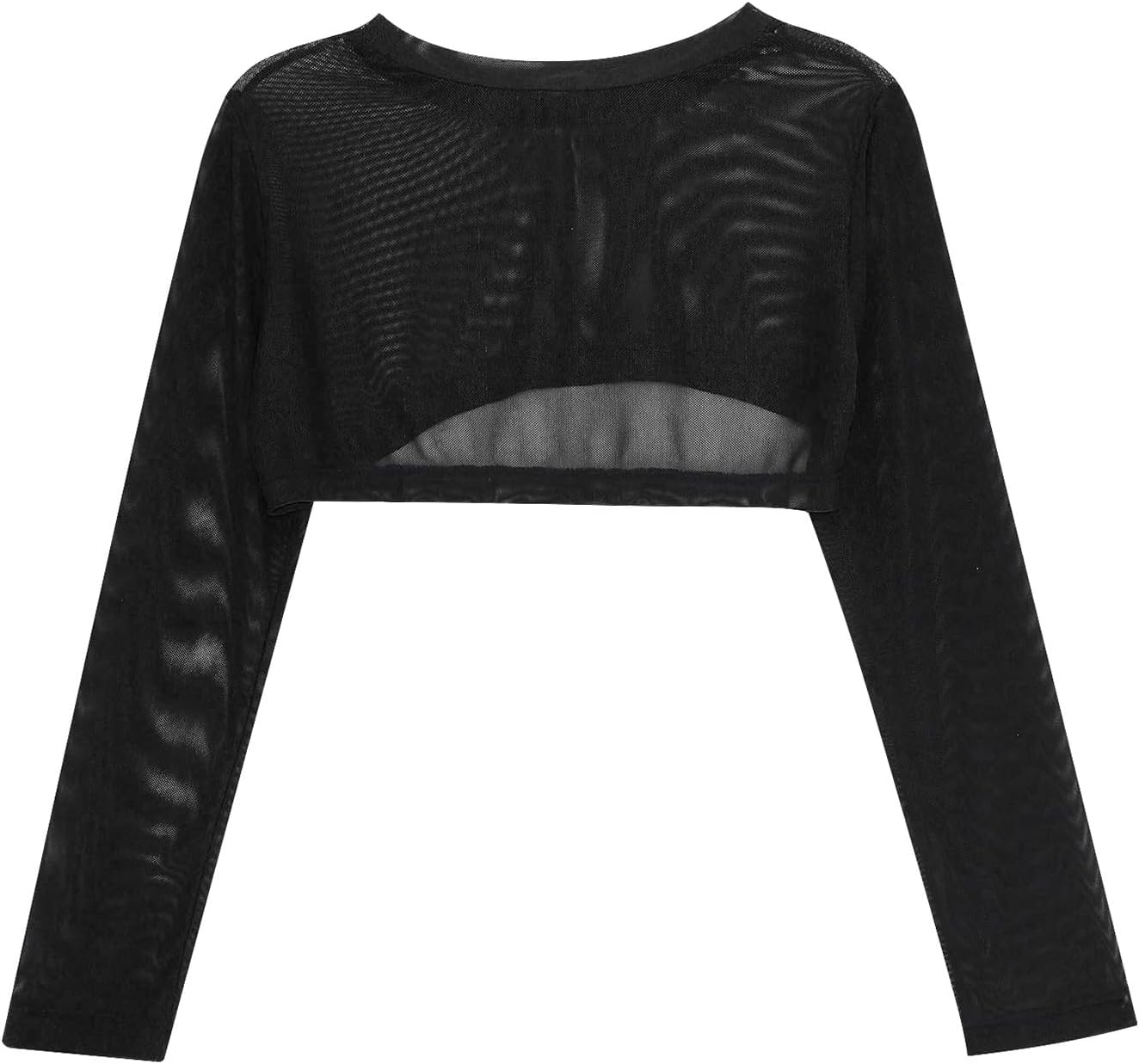 Kids Girls Mesh Swimwear Crop Top Long Sleeves Sun Protection Beach ...