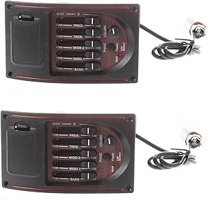 Amazon.com: Pickup 2X Acoustic Guitar Pre-Wired Preamp 5 Band Eq Tuner ...