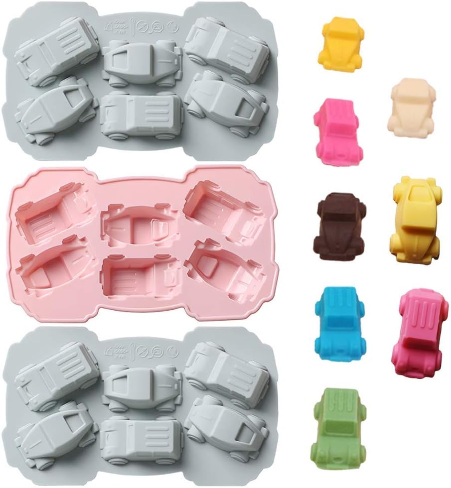 Amazon.com: 3Pcs Car Silicone Ice Cube Trays Auto Silicone Chocolate ...