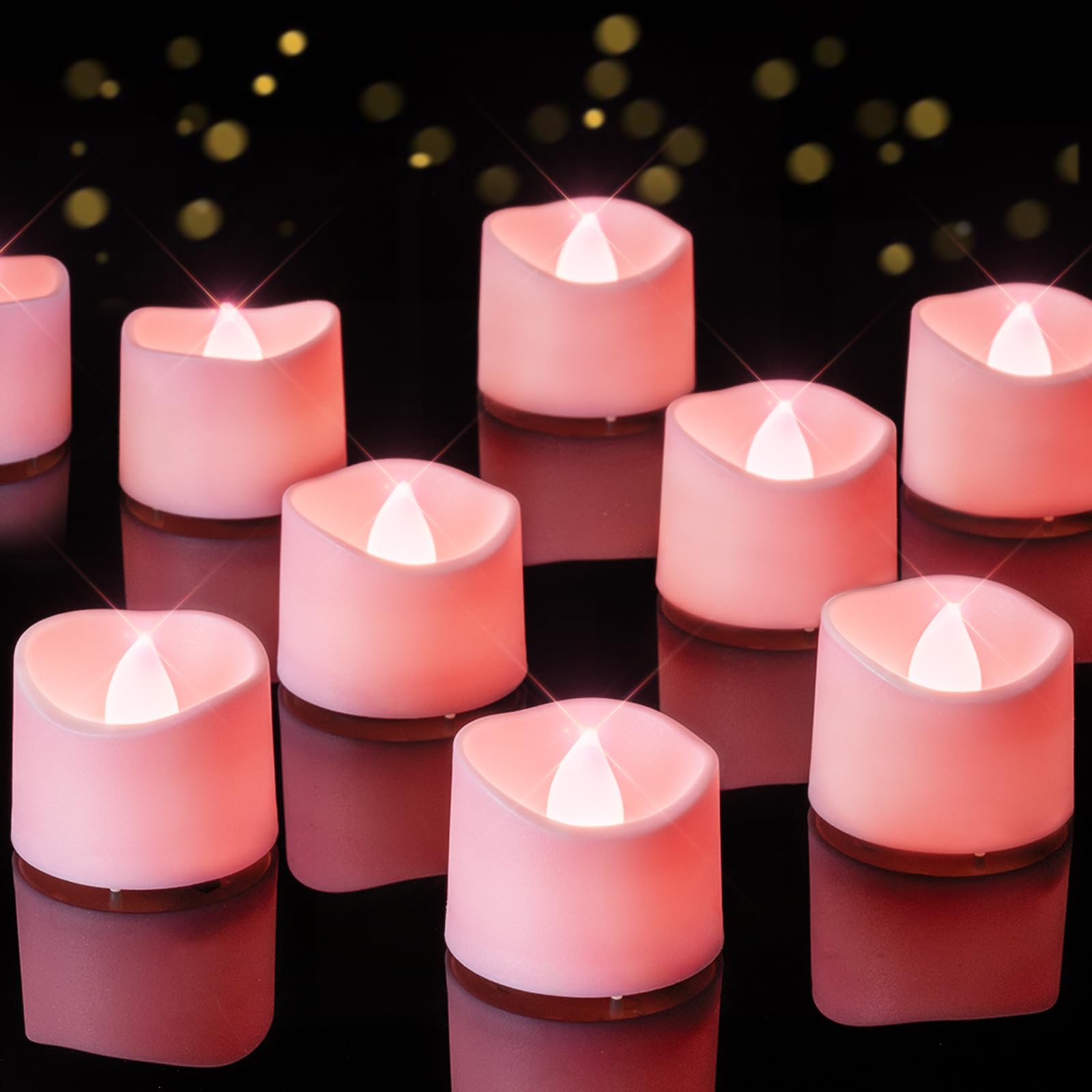 Amazon.com: Homemory Pink Tea Lights Candles Battery Operated, 200+Hour ...