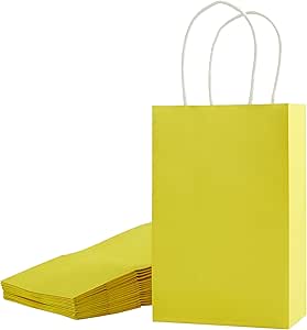 Amazon.com: SUNCOLOR 24 Pieces 8" Yellow Goodie Bags Small Gift Bags ...