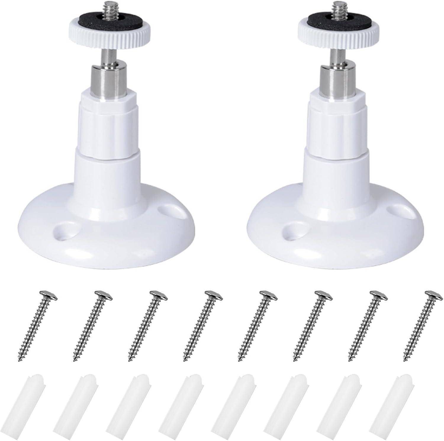 2 Pcs White Camera Wall Mount Bracket, Security 360° Adjustable ...