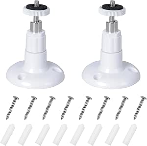 2 Pcs White Camera Wall Mount Bracket, Security 360° Adjustable ...