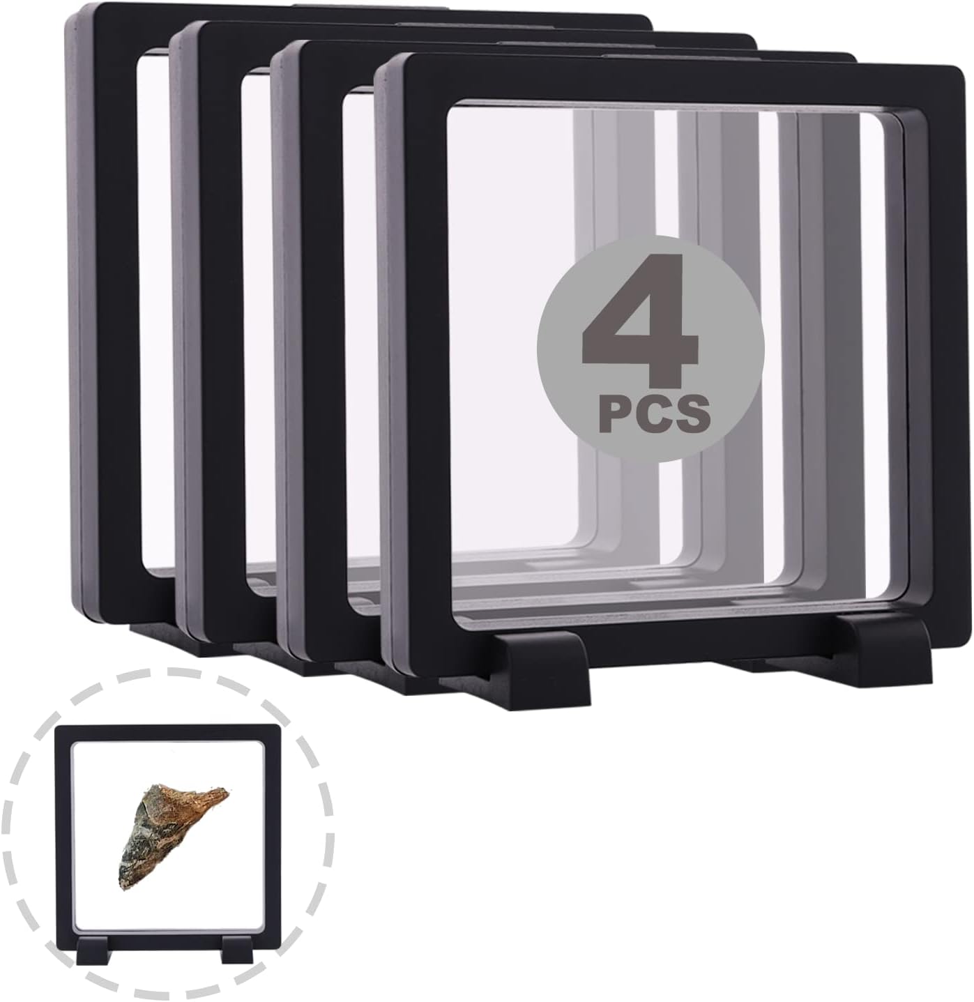 Amazon.com: YITOU 4 Set 4.3 Inch 3D Floating Display Frame Case for Jewelry, Challenge Coin ...