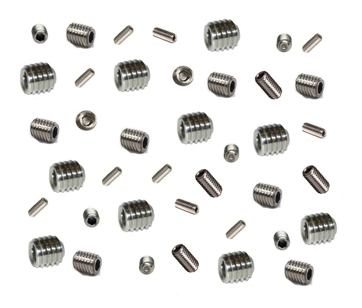 Grub Screws Metric Thread (Mixed 48 PACK) A2 Stainless Steel 12 X M3,M4 ...